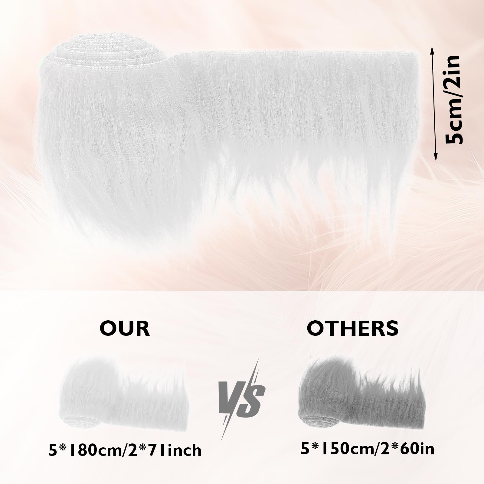 Snapklik.com : Lusofie Shaggy Plush Faux Fur Fabric Precut Strips ...