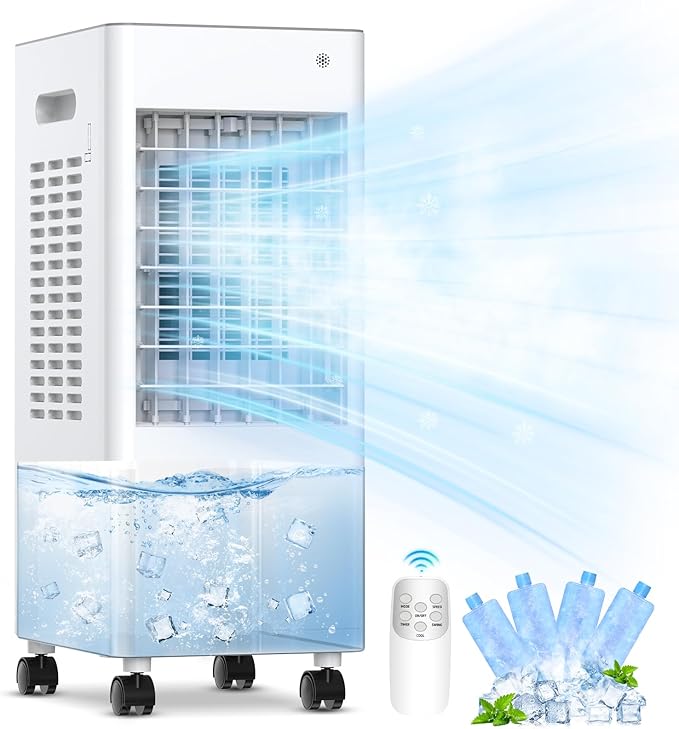 Mobile Air Conditioners, Upgraded 3-side Air Intake 85W Evaporative Air ...