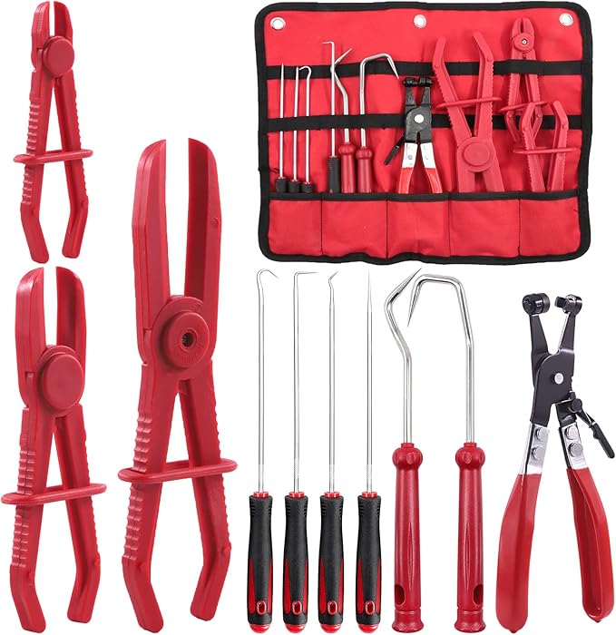 Tanstic 11Pcs Hose Clamp Pliers Set, Including Car Water Pipe Locking ...