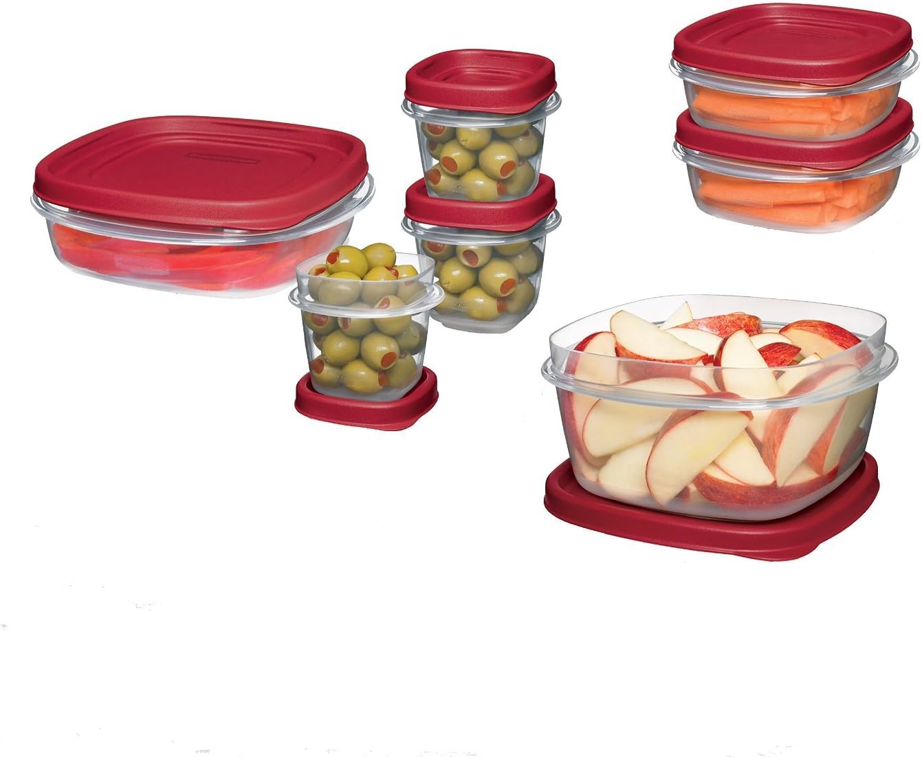 Amazon.com: Rubbermaid Easy Find Lids Food Storage Containers, Racer ...