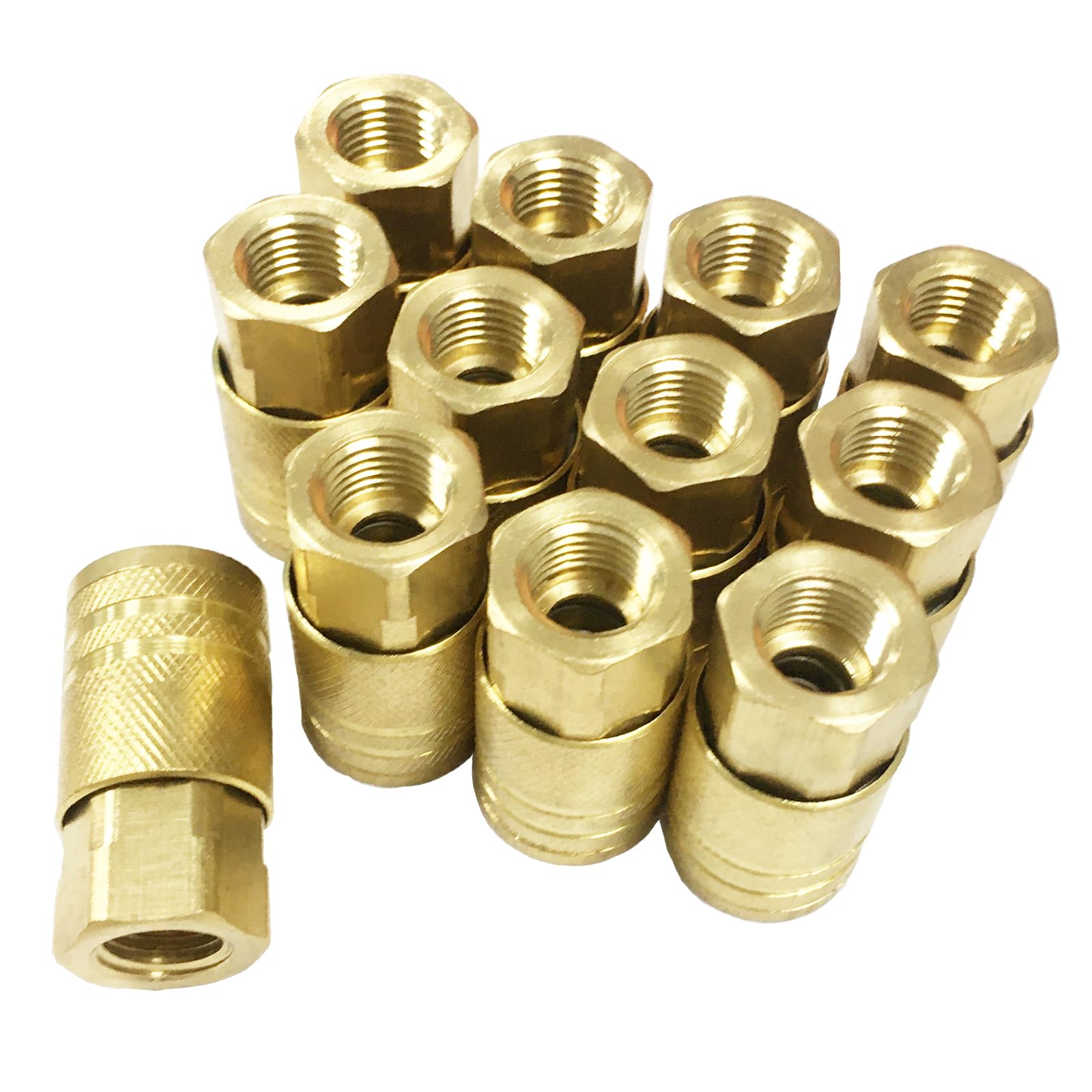 TL TOOLEGIN Air Hose Fittings 1/4" Female Brass Air Coupler Kit,12 ...