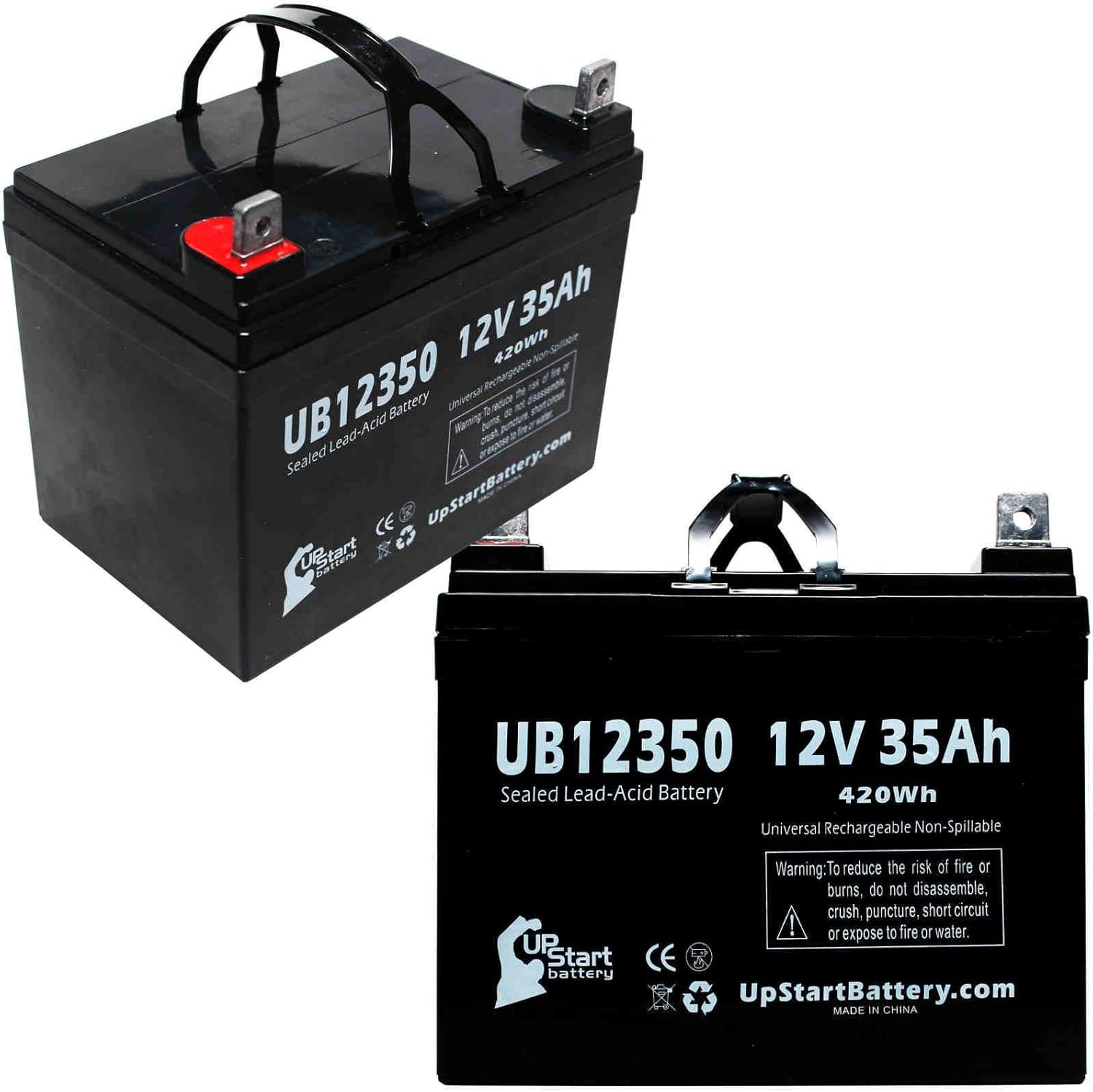 2-Pack UB12350 Universal Sealed Lead Acid Battery (12V, 35Ah, L1 ...
