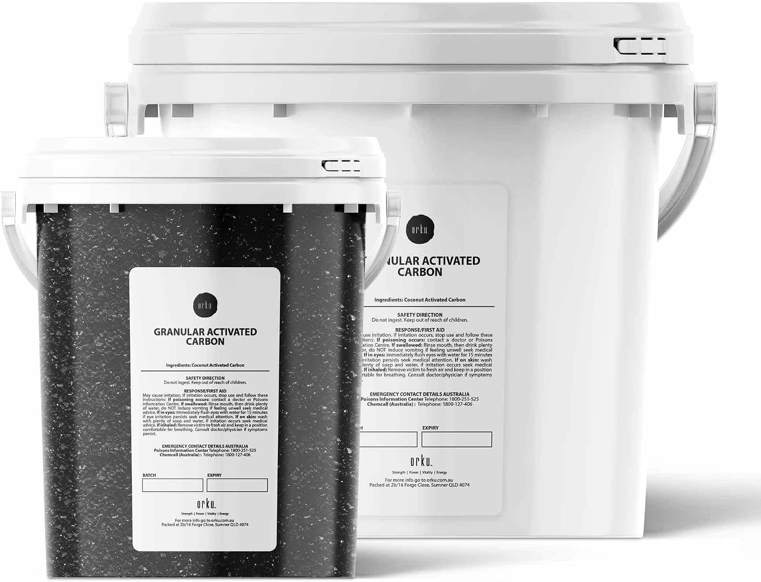 600g or 2.5Kg Bucket Granular Activated Carbon Tub GAC Coconut Shell ...