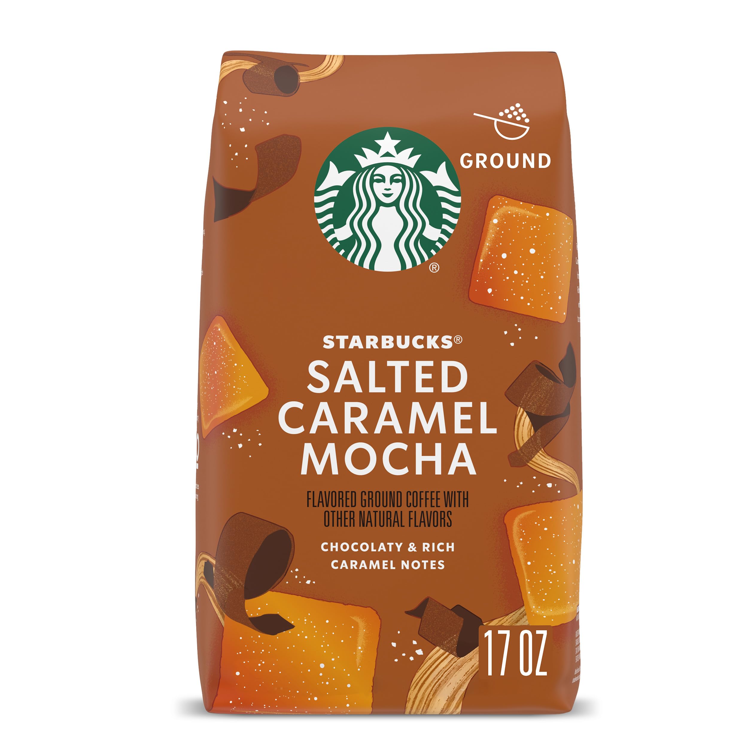 Starbucks Ground Coffee, Salted Caramel Mocha Naturally Flavored Coffee ...