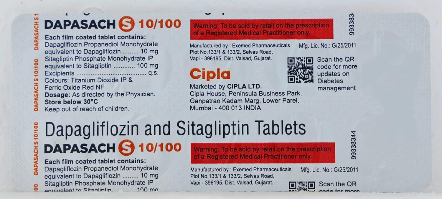 Dapasach S 10/100 - Strip of 10 Tablets : Amazon.in: Health & Personal Care