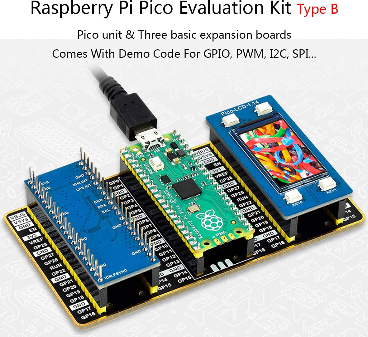 Buy Raspberry Pi Pico Evaluation Kit With Pico With Pre Soldered Header 114inch Rgb Display
