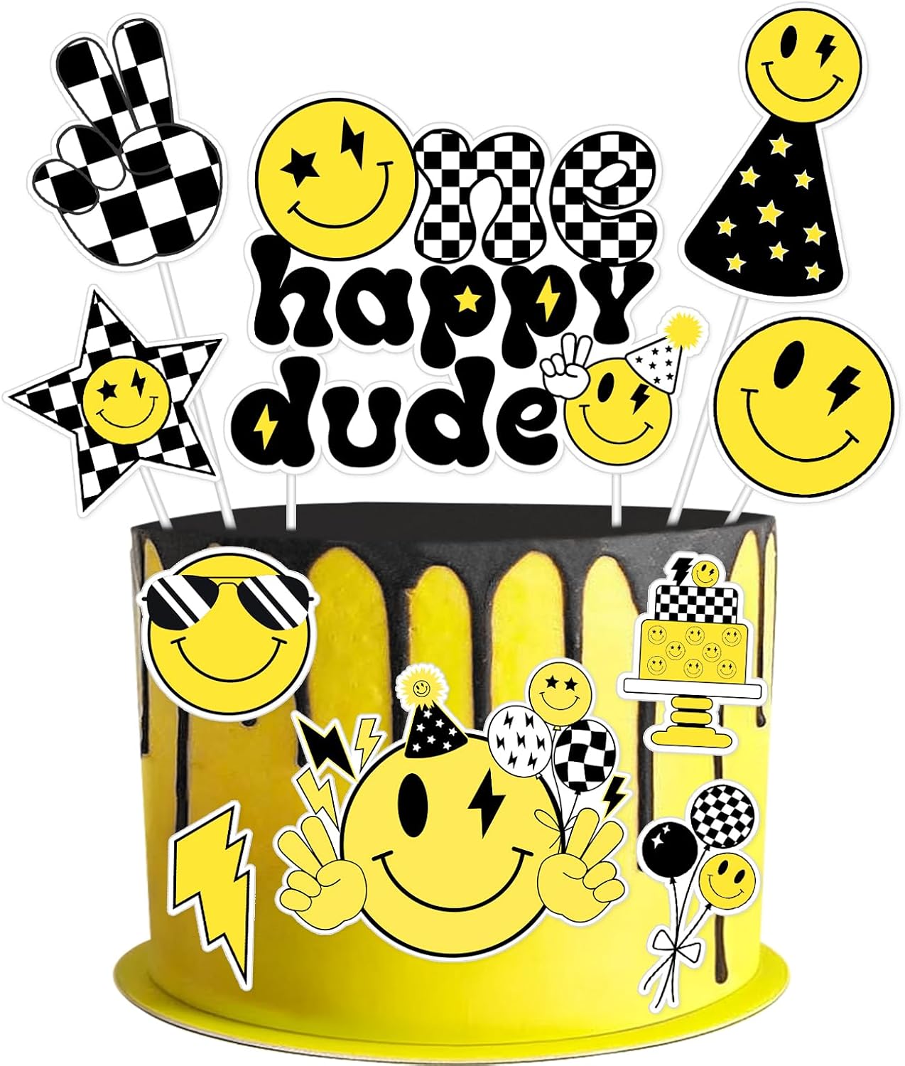 Amazon.com: 10 Pieces Birthday decorations Party happy face Face ...