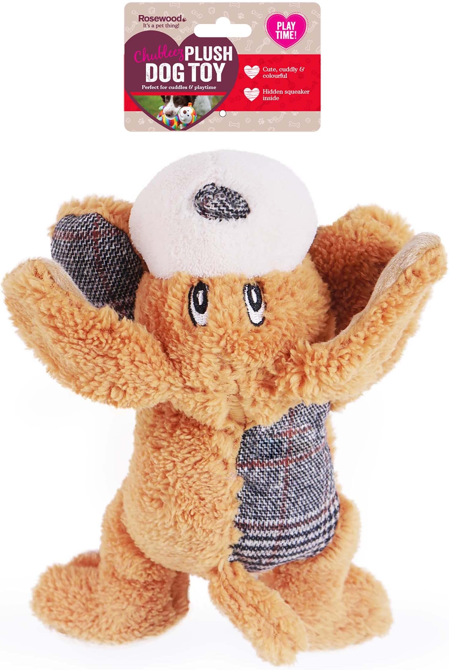 Rosewood Mr Twister Tilly Teddy Dog Toy, Small, multi-colour, for All ...