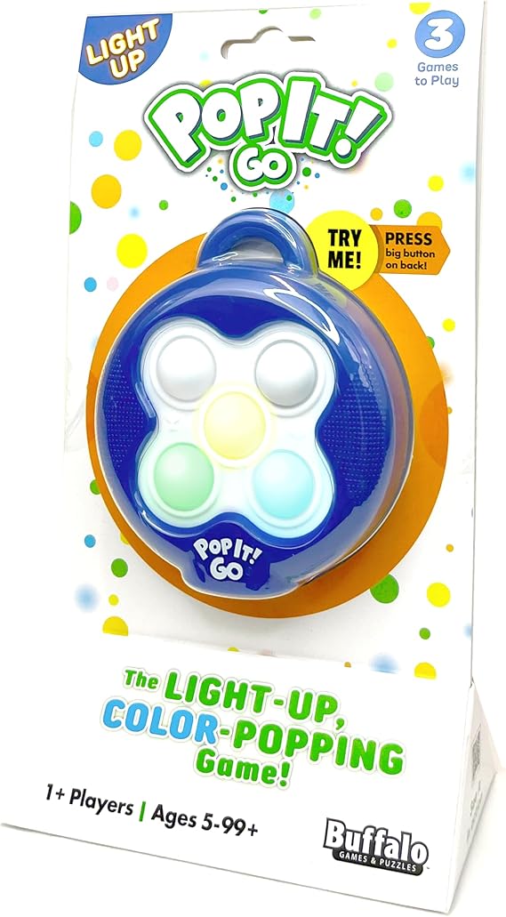 Amazon.com: Buffalo Games Pop It Go - The Original Light Up - Colorful ...
