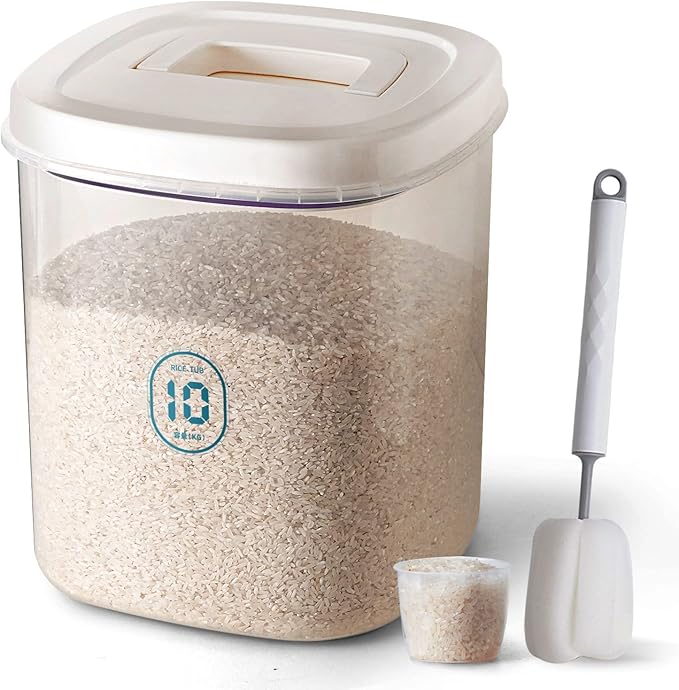 Amazon.com: LivLab Rice Container 25 lbs,10.5 Qt/10 L/25 lbs Rice ...