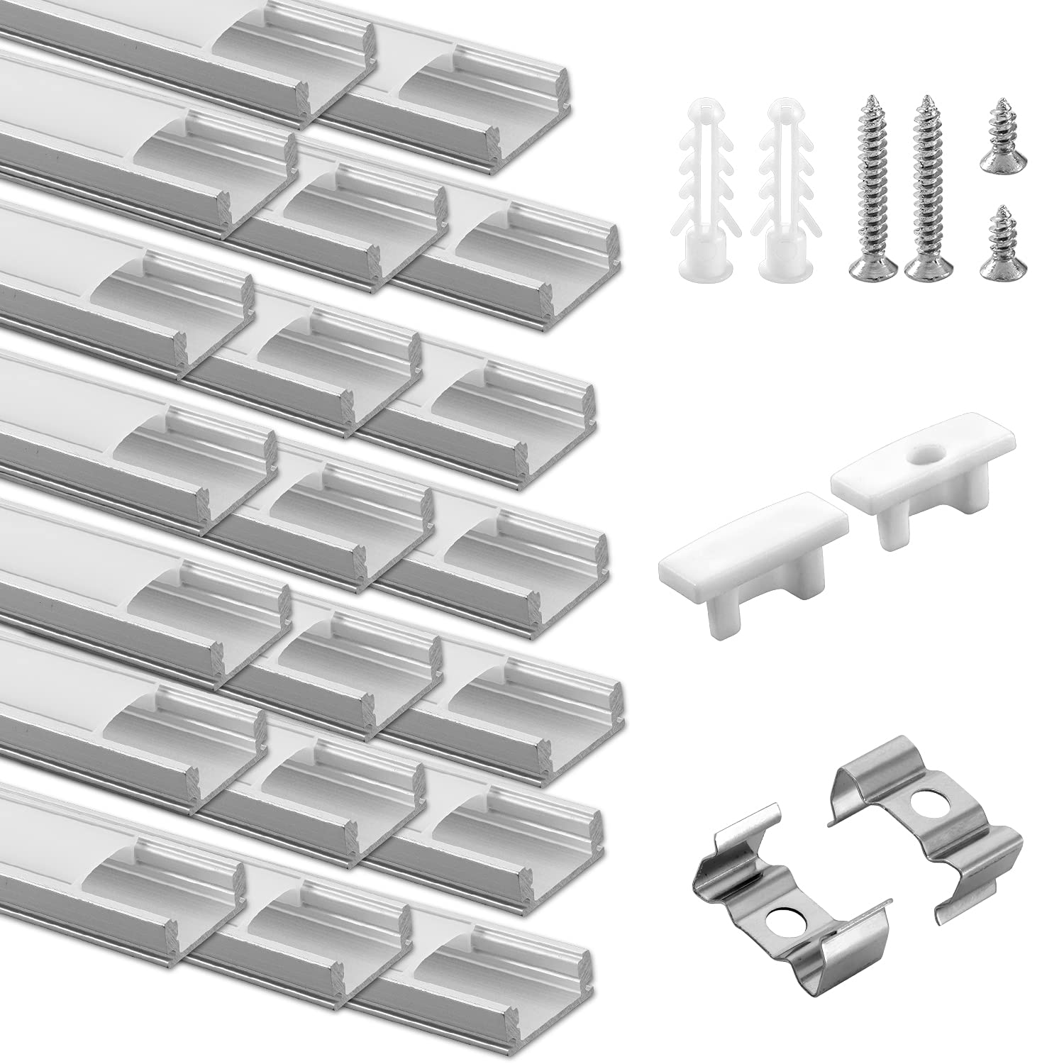 Buy 20 Pack 3 3ft 1Meter U Shape LED Aluminum Channel System With Milky