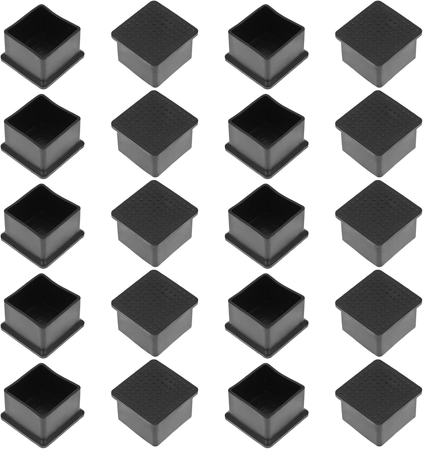 Bonsicoky 8 Pcs Square Rubber Furniture Leg Caps (1-1/2" x 1-1/2 ...