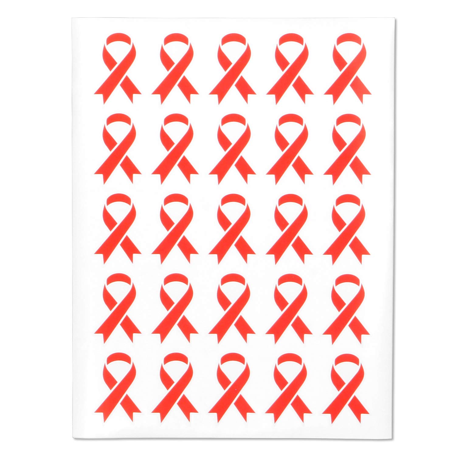 Amazon.com : 300 Ribbon Labels - Red Ribbon Awareness Stickers - 2 x 1. ...