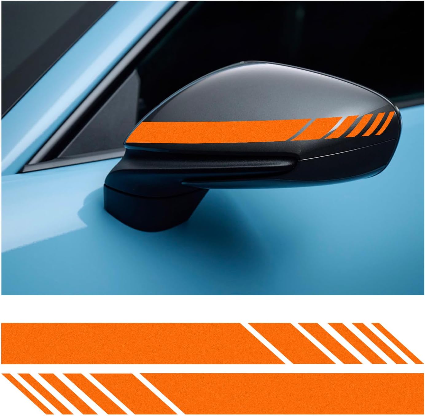 Amazon.com: Dickno 2 PCS Car Rear View Mirror Stickers, 5.51" × 0.55 ...