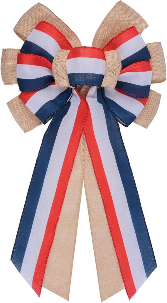 Amazon.com: Boemeyr 4th of July Bow for Wreath,Patriotic Decor Red ...