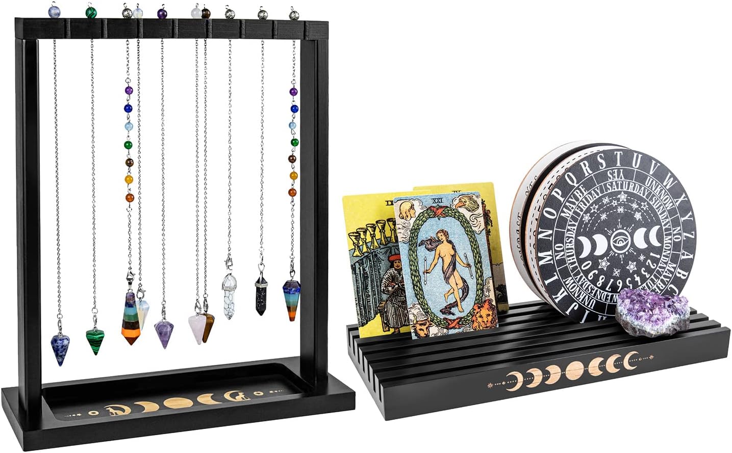 Amazon.com: Ceiner Black Pendulum Crystal Display Holder and Pendulum ...