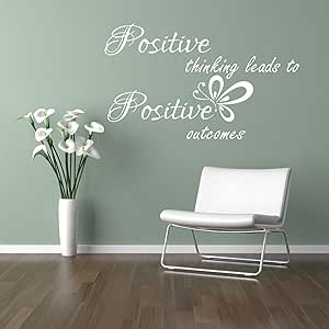 Positive thinking leads to positive outcomes inspirational Wall Sticker ...