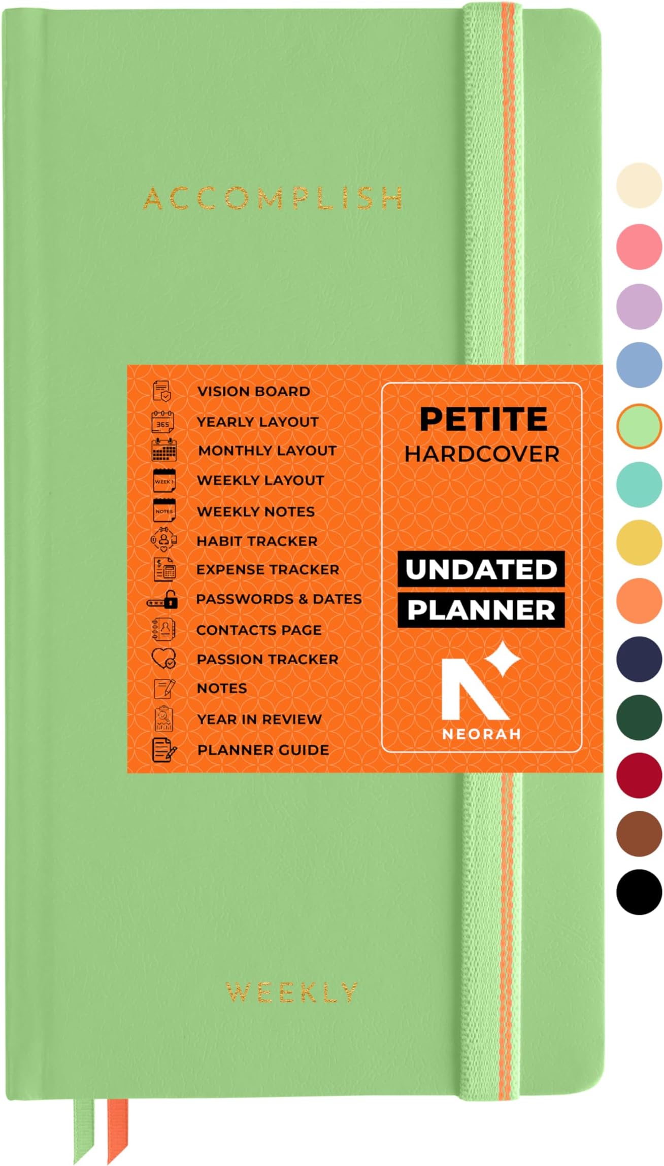 NEORAH — 2025 ACCOMPLISH UNDATED Planner Diary - Petite | 12 Month ...