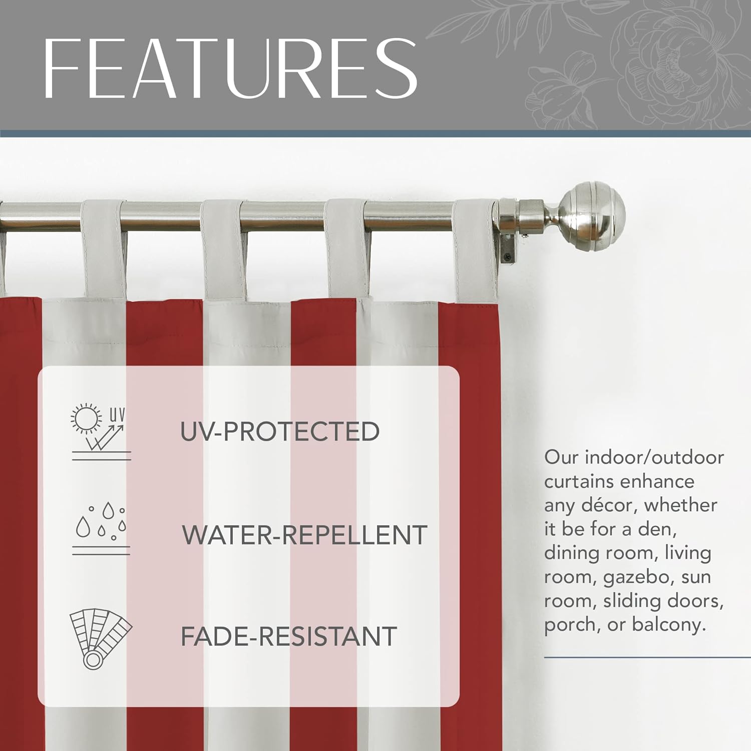 Buy Elrene Home Fashions Highland Stripe Indoor and Outdoor Tab-Top ...