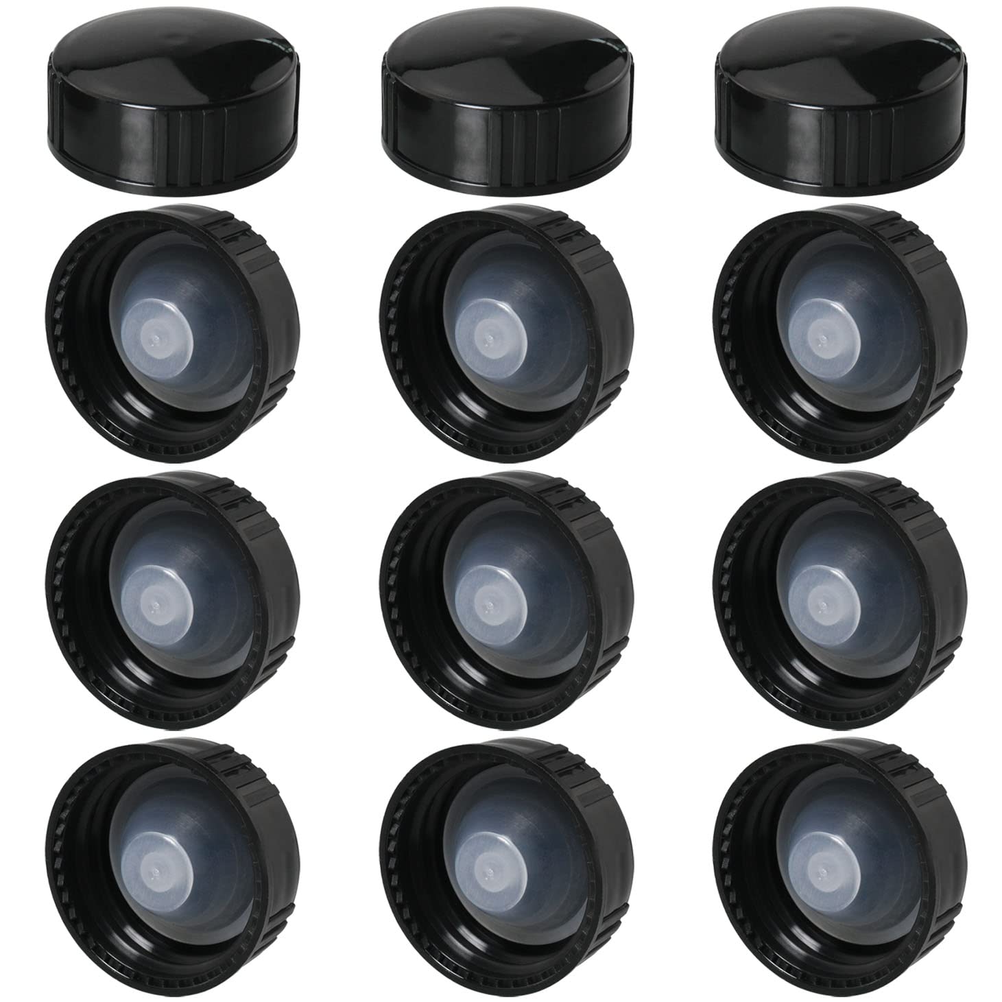MEETOOT 12pcs Phenolic Resin Cover 24mm Black Poly Seal Screw Caps for ...
