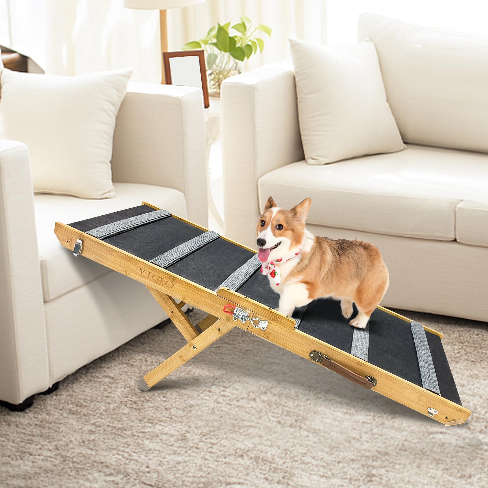 Amazon.com: Adjustable Dog Ramp for Bed - 40x15 Inch Folding Pet Ramp ...