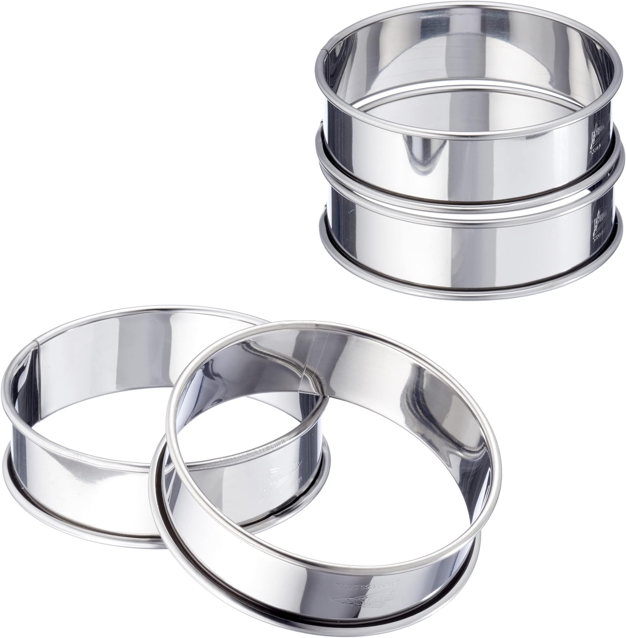 Amazon.com: Patisse 4-piece round double rolled tart rings set, 3.125 ...
