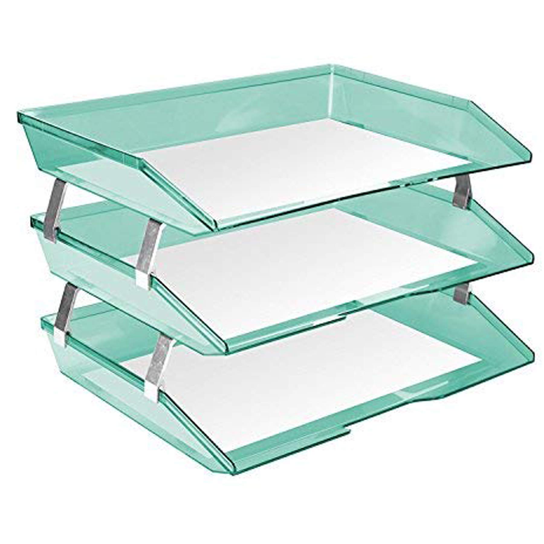 Stacking Paper Trays Clear Plastic Stackable Letter Tray - Single Side ...