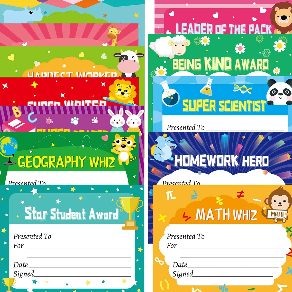 Amazon.com : 40Pcs Certificates of Award Student Recognition Rewards ...