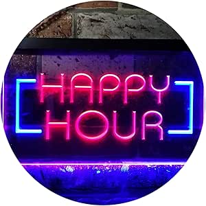 Amazon.com : ADVPRO Happy Hour Bar Beer Ale Dual Color LED Neon Sign ...