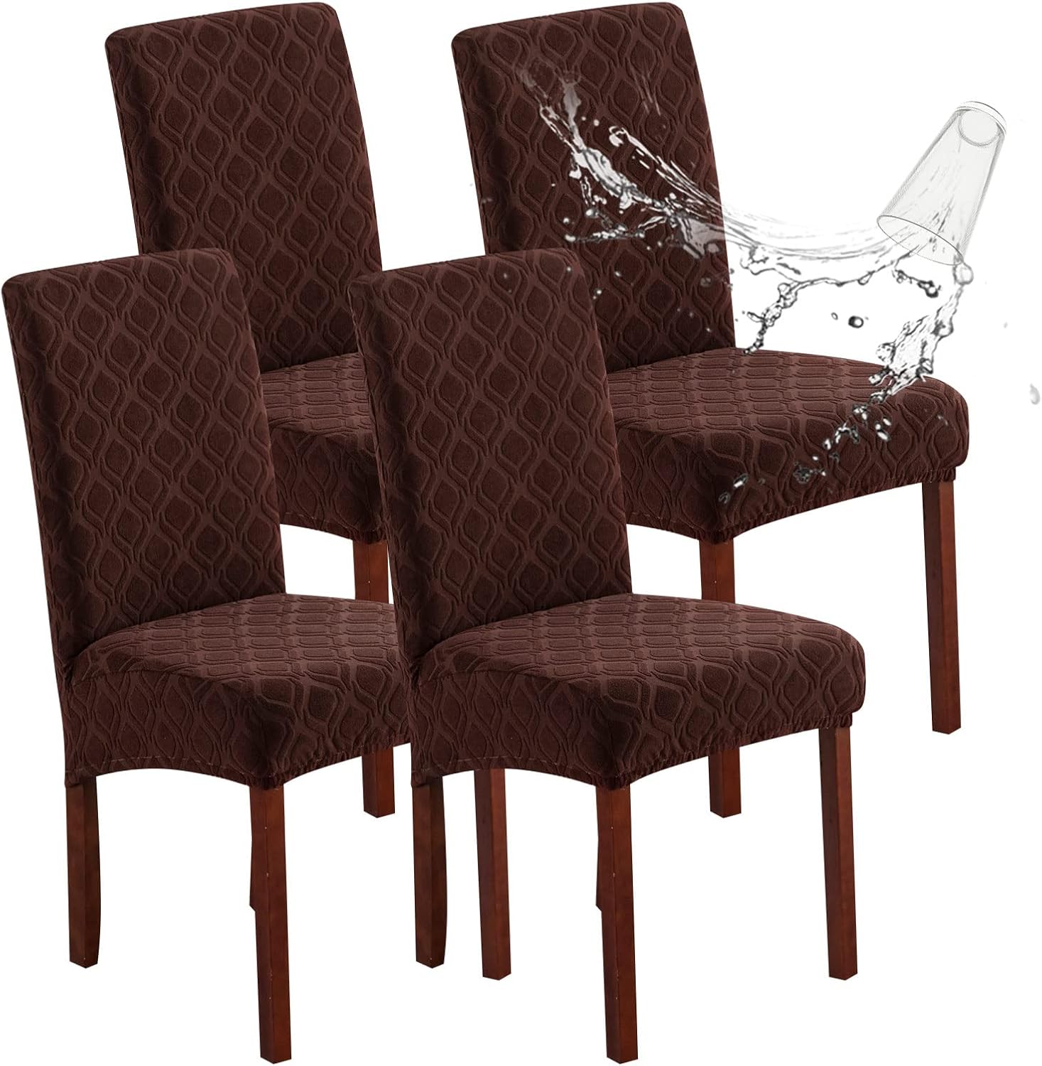 Amazon.com: Genina Waterproof Chair Covers for Dining Room, Stretch ...