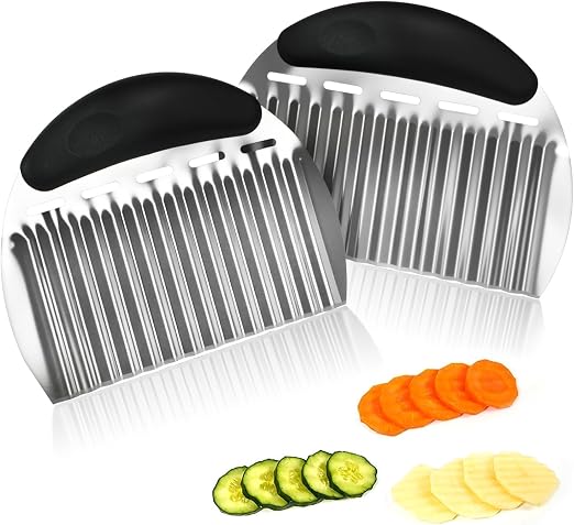Amazon.com: 2PCS Large Crinkle Cutters, Heavy Duty Stainless Steel ...