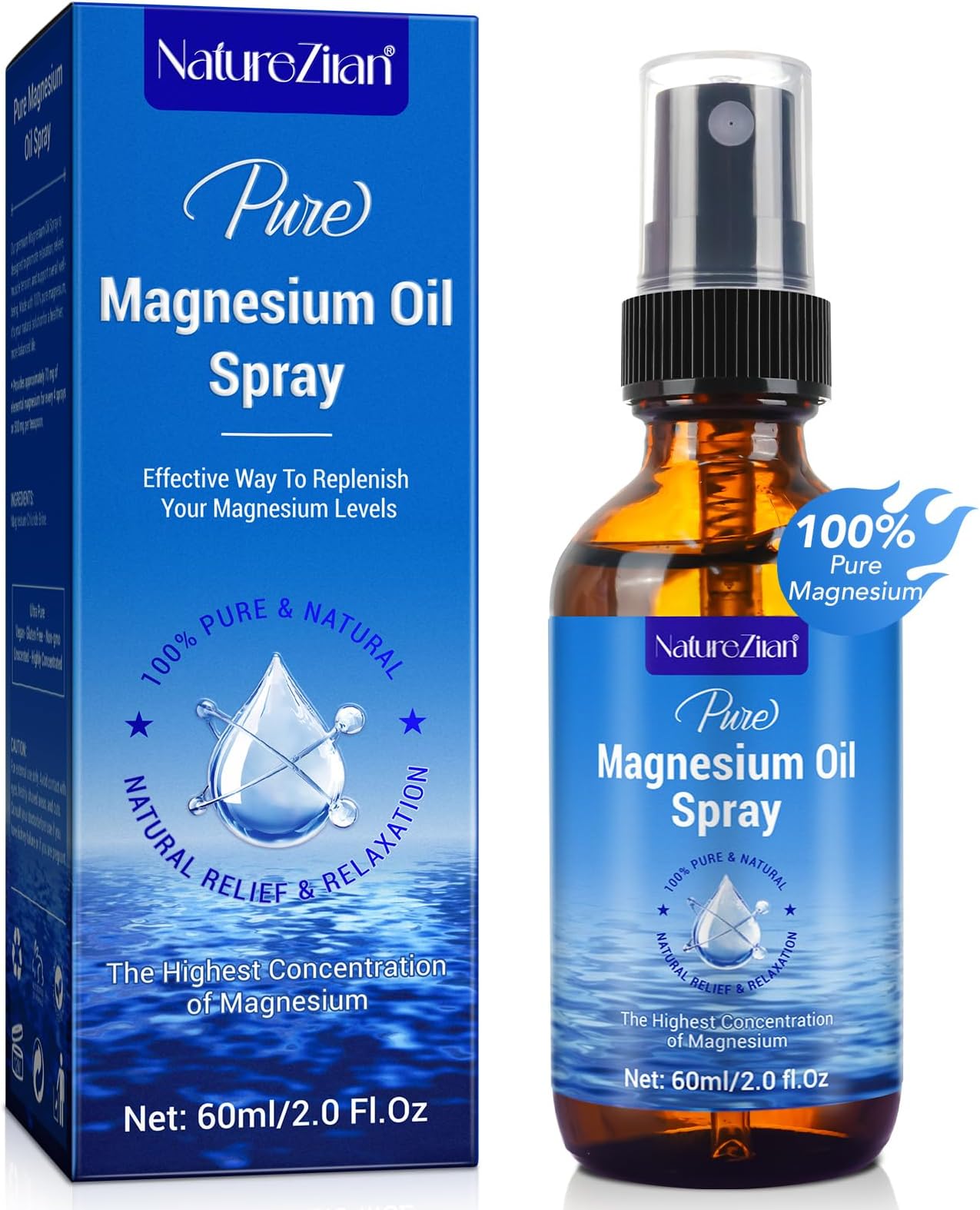 Amazon.com: Pure Magnesium Oil Spray,100% Pure & Natural Magnesium Oil ...