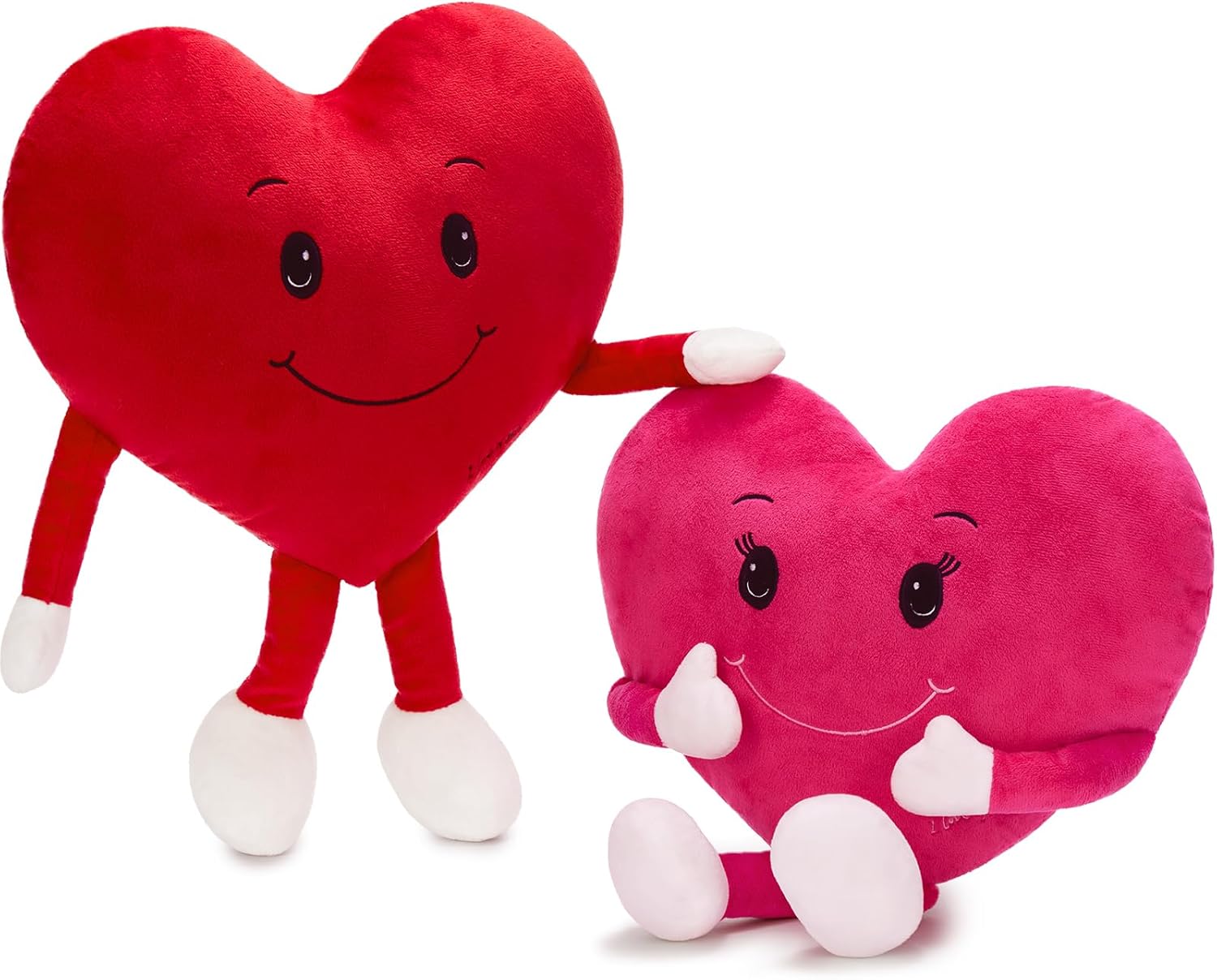 Amazon.com: Karister 2Pcs Heart Shape Valentines Plush, 10" Love Heart ...