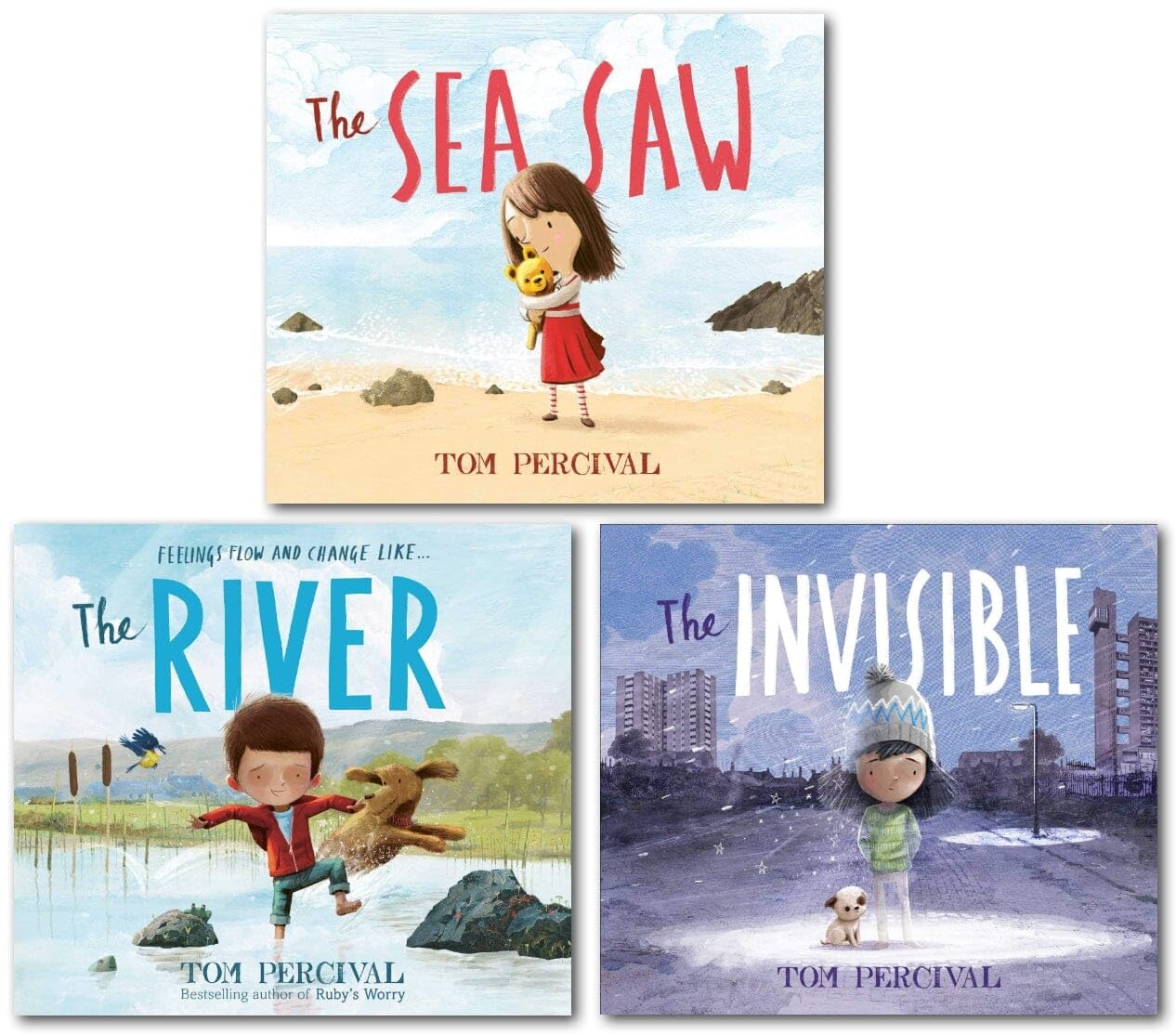 Tom Percival 3 Picture Books Collection set (The Sea Saw, The Invisible ...