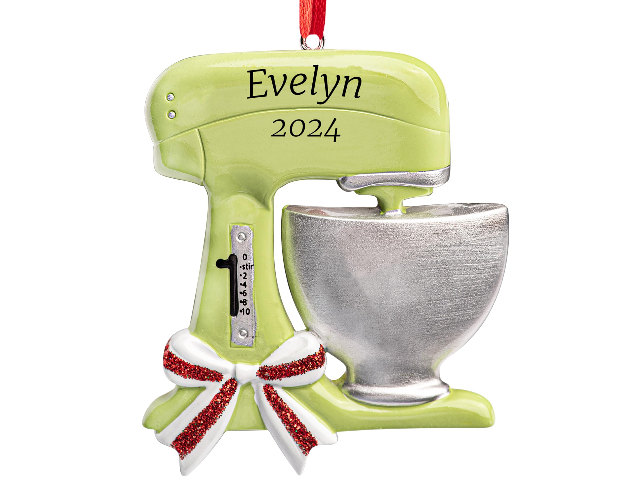 Amazon.com: Personalized Mixer Christmas Ornament 2024 | Green Stand ...