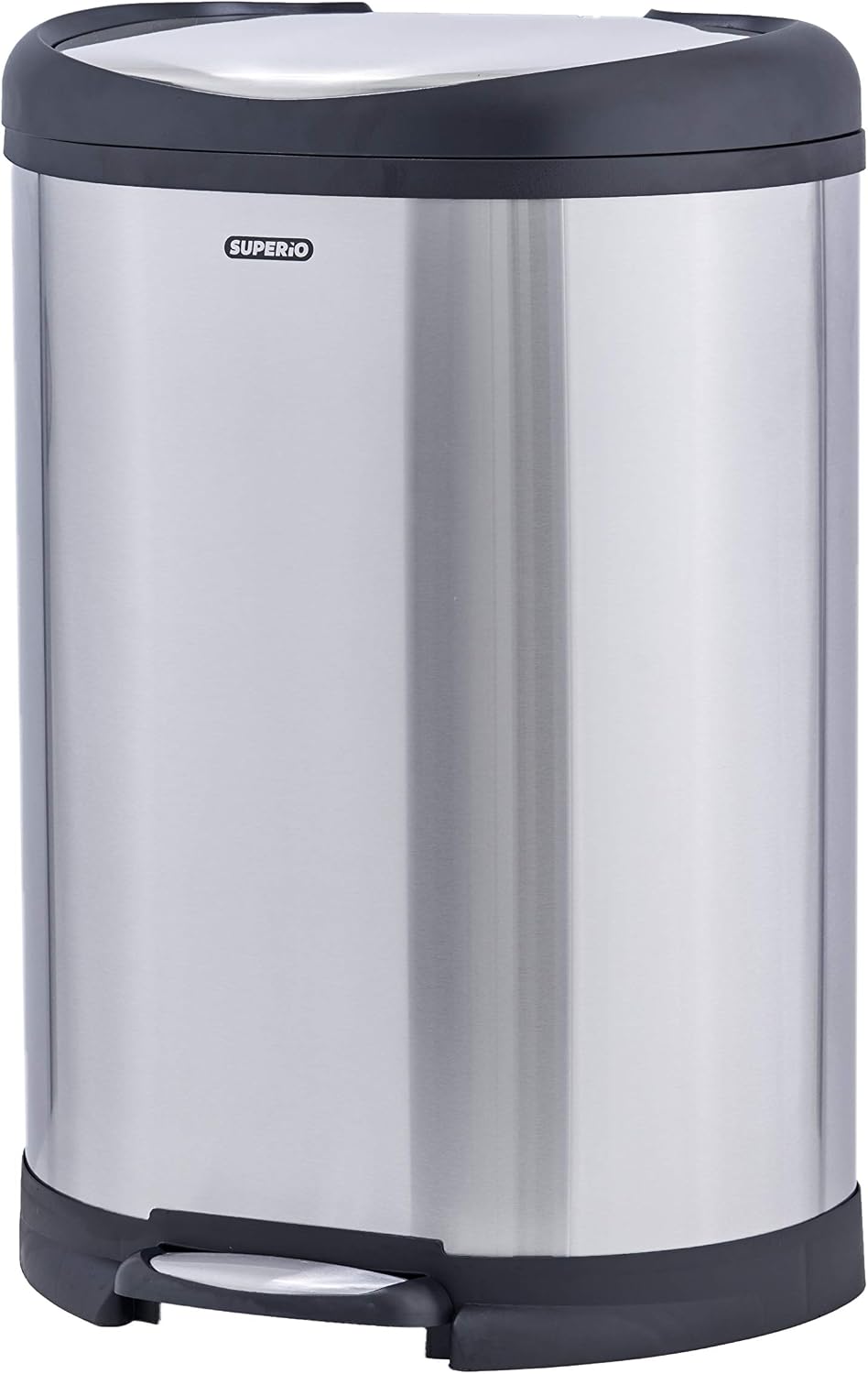 Superio Stainless Steel Garbage Pail-50 Liter / 13 Gallon D Shaped ...