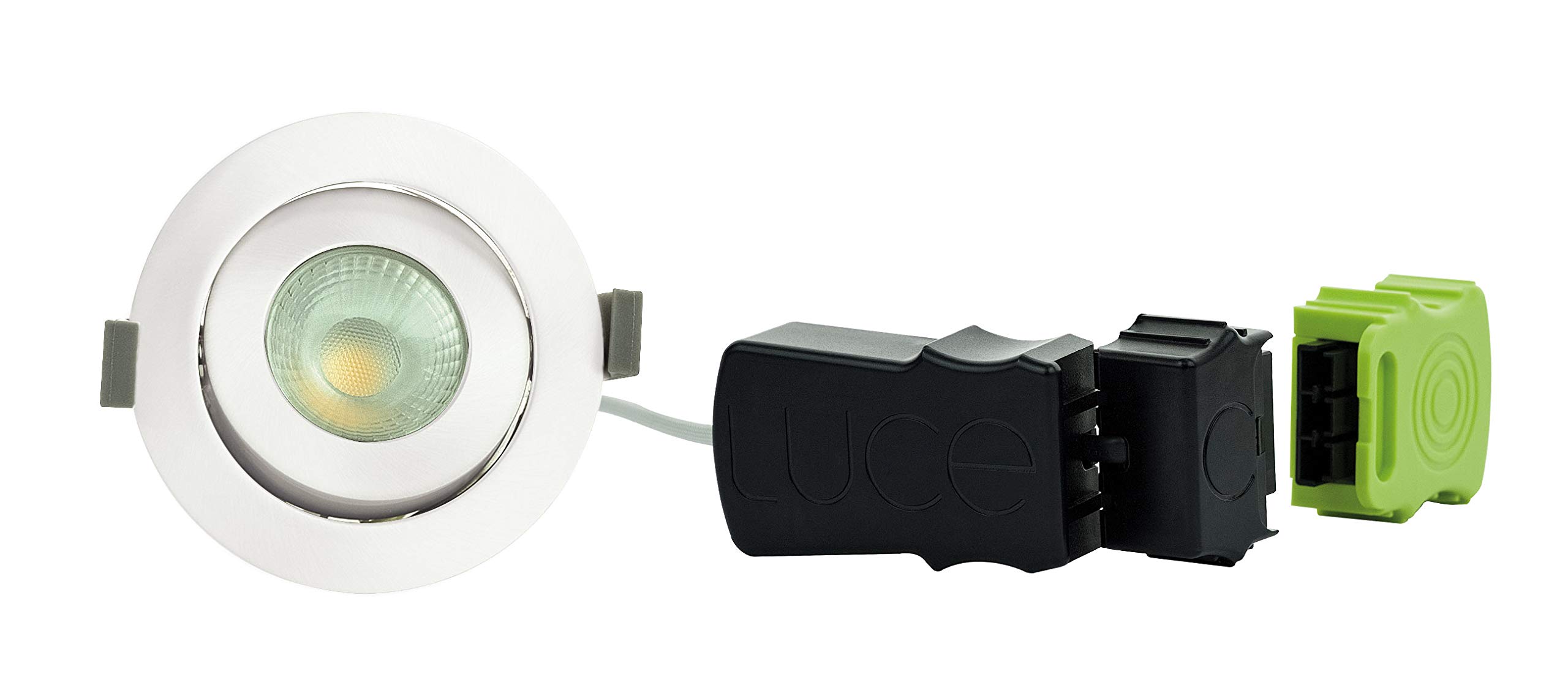 Luceco Adjustable Element LED Dimmable Downlight, 8 Watts, 4000K Colour ...
