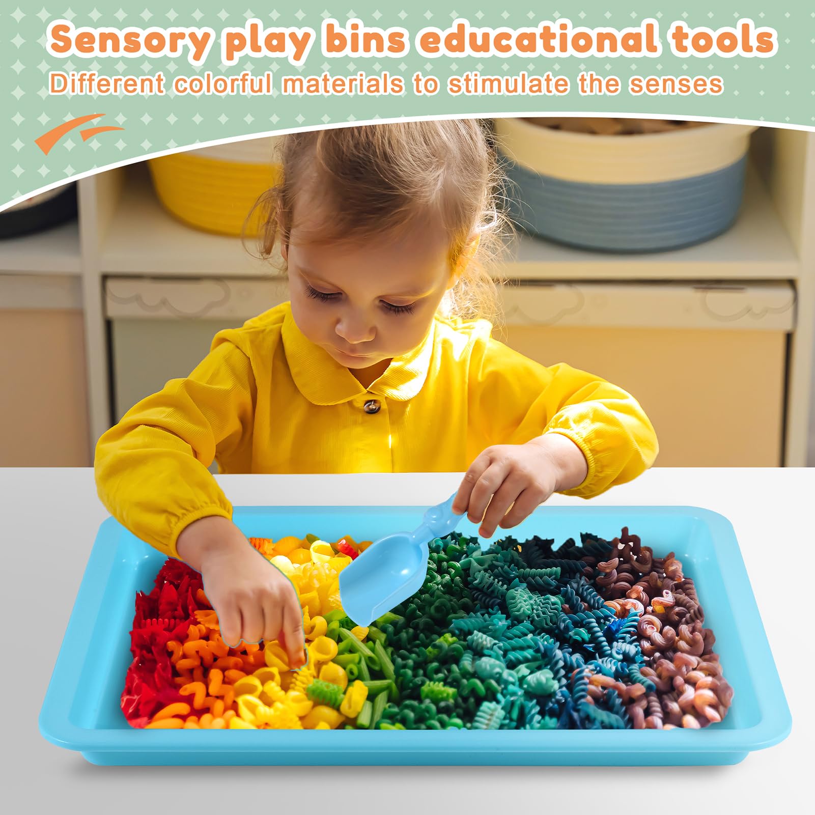 Pllieay Sensory Play Tray Tuff Tray Messy Play Tray -Portable Large ...