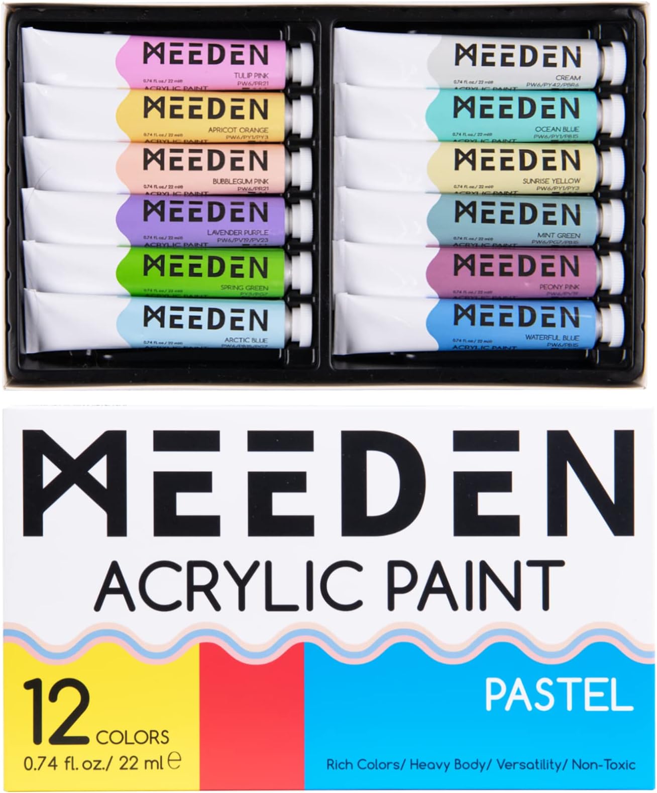 Pastel Acrylic Paint Set - Yellow Pink Green Lilac Blue - PK5 : Amazon ...