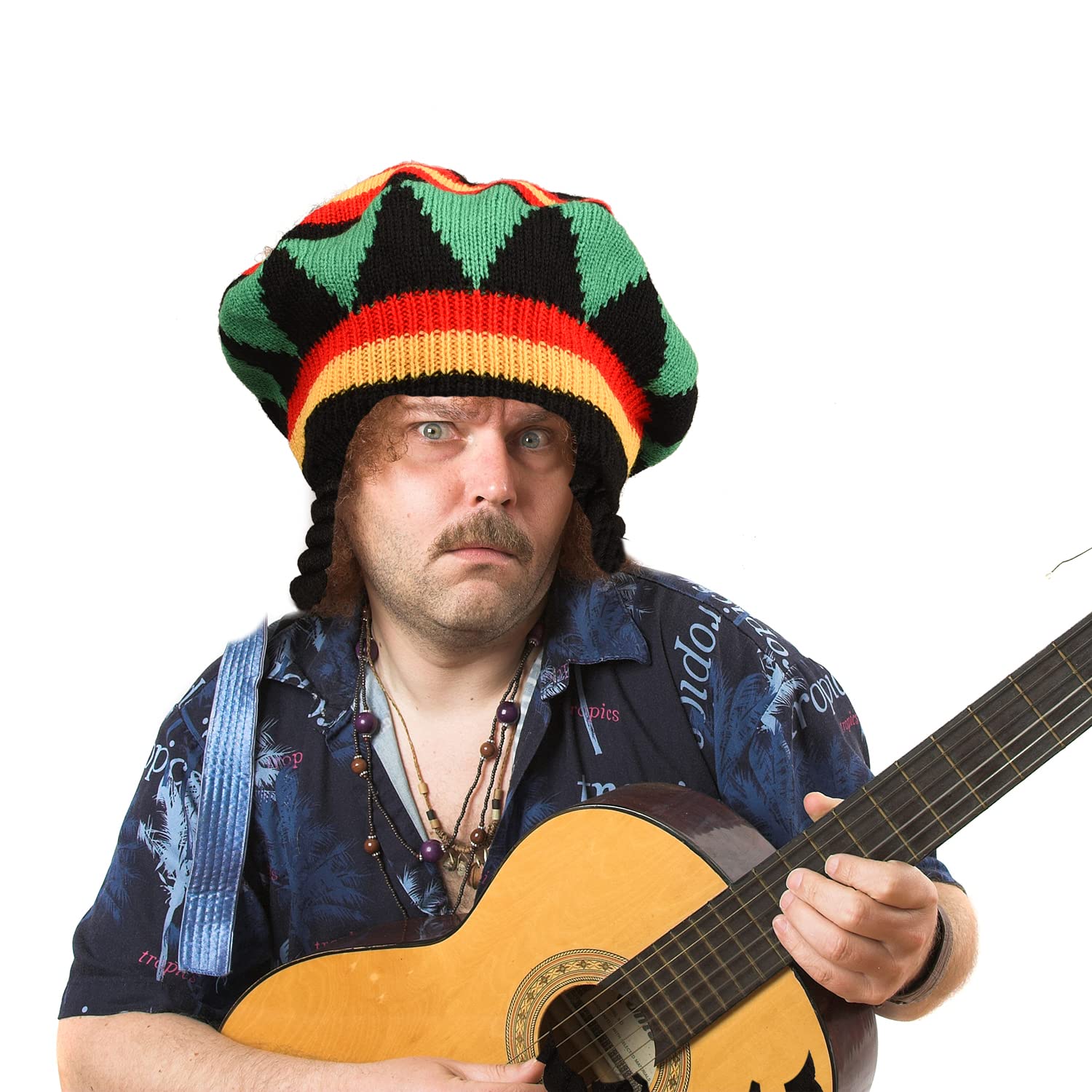 NAUZE Rasta Hat with Black Dreadlocks Jamaican Dreadlocks Wig Rasta Wig ...
