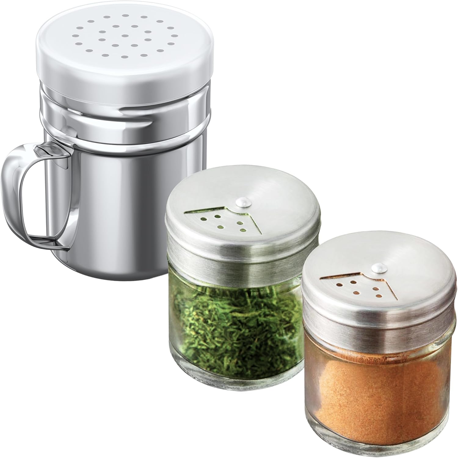 Amazon.com: [2-pcs] 1.5 oz Glass Spice Seasonings Shakers with ...