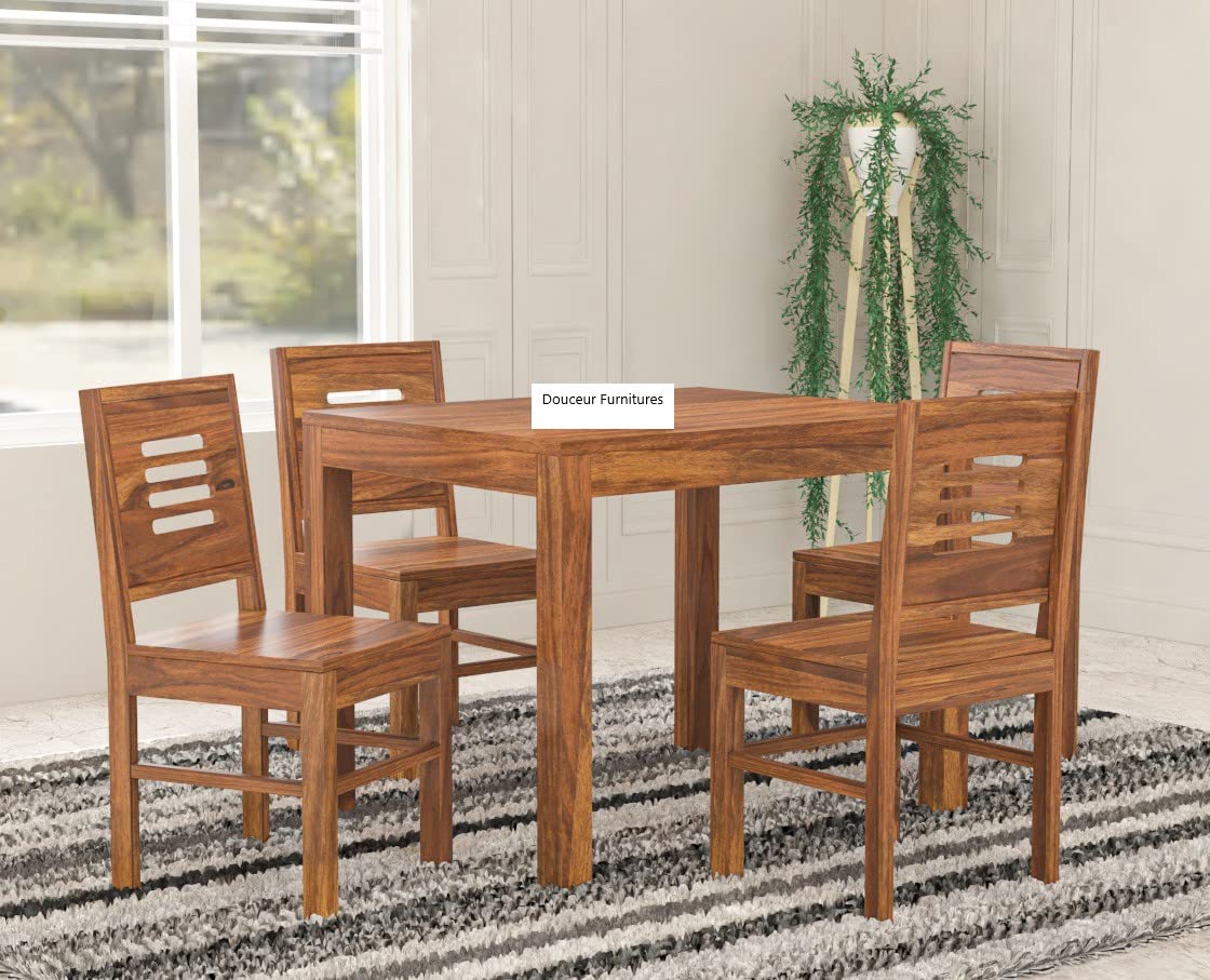 Mickyle Solid Wood 4 Seater Dining Set