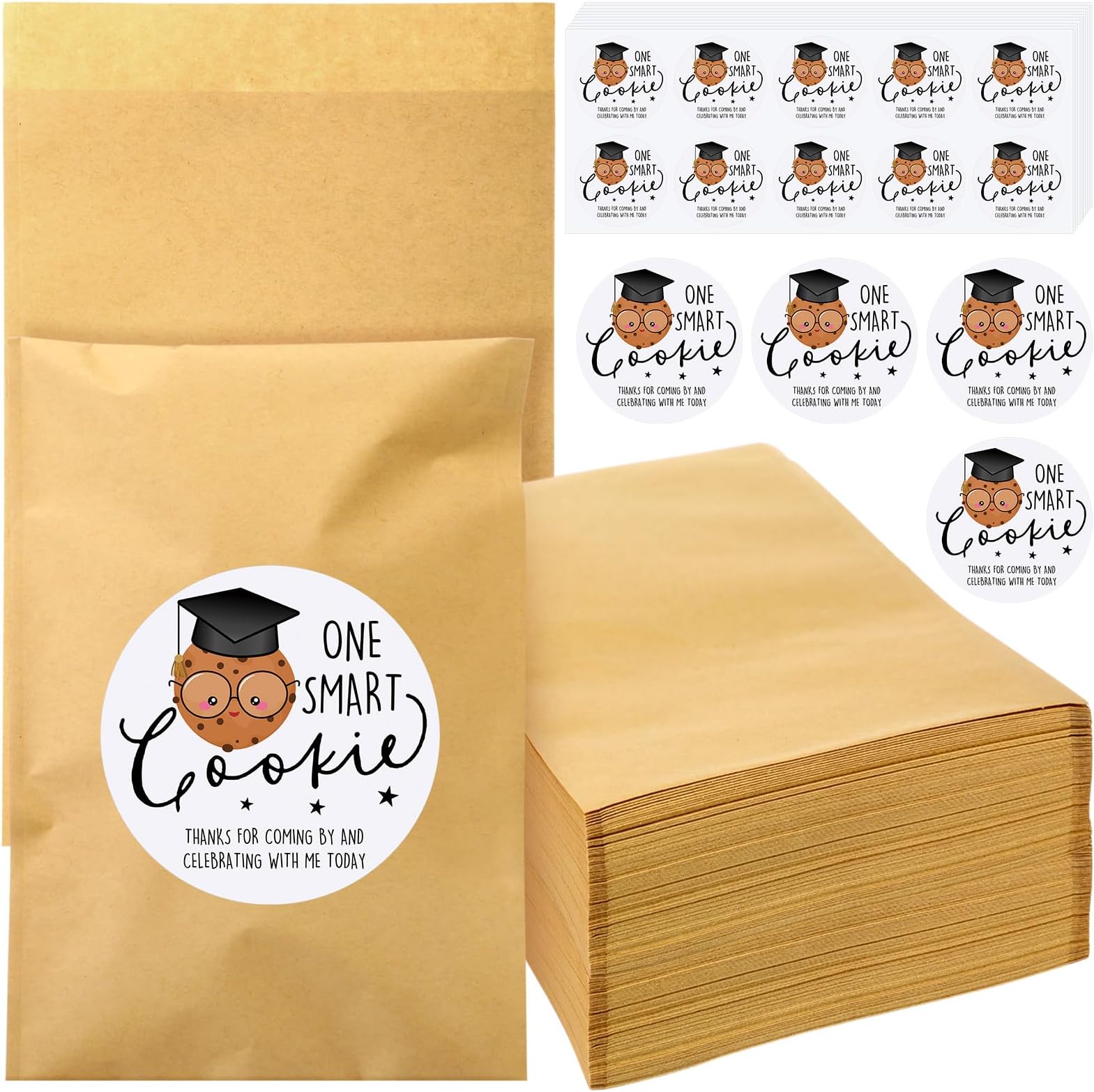 Amazon.com: Maxdot 200 Pcs 2025 Graduation Self-adhesive Cookie Bags ...