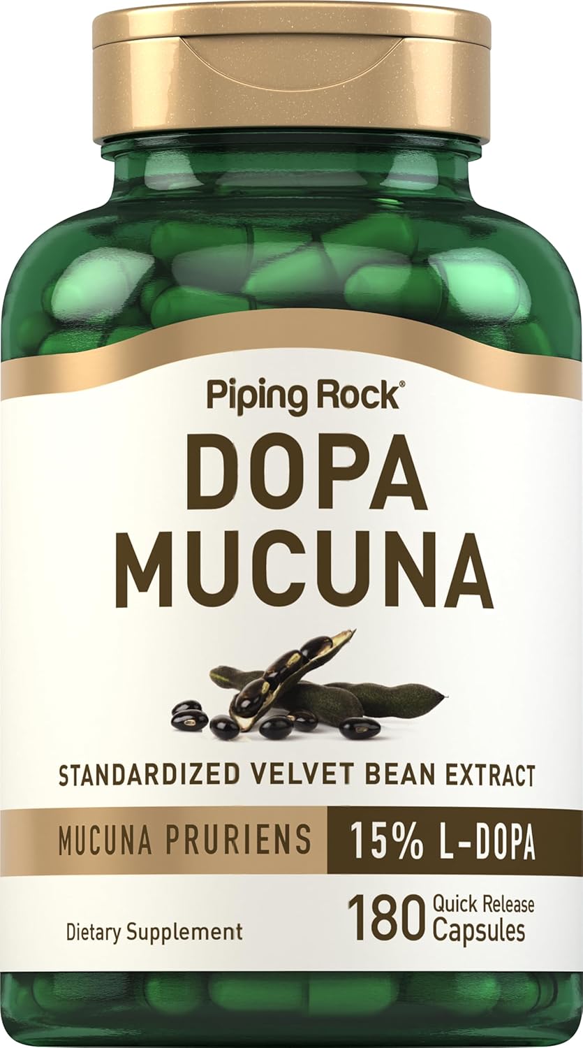 Amazon.com: Piping Rock DOPA Mucuna Capsules | 180 Count | 15% L-DOPA | Mucuna Pruriens Extract ...