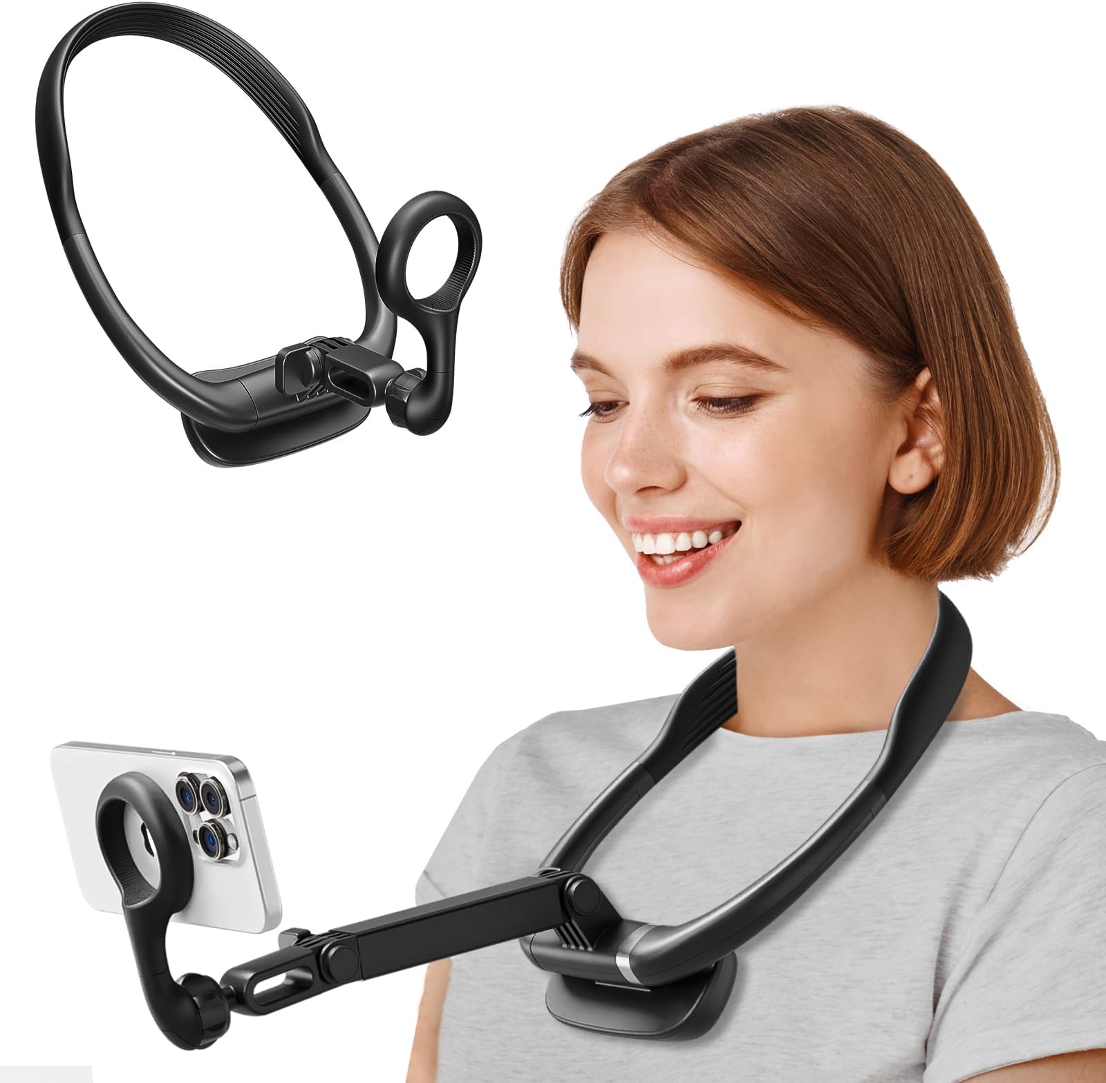 Amazon.com: Magnetic Neck Mount Phone Holder: Cell Phone Holder Stand ...