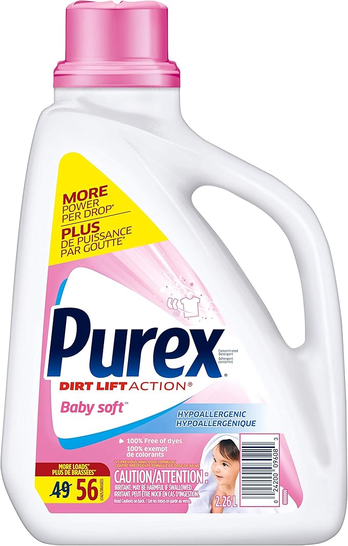 Purex Baby Soft Hypoallergenic Liquid Detergent, 2.26 Liters : Amazon ...