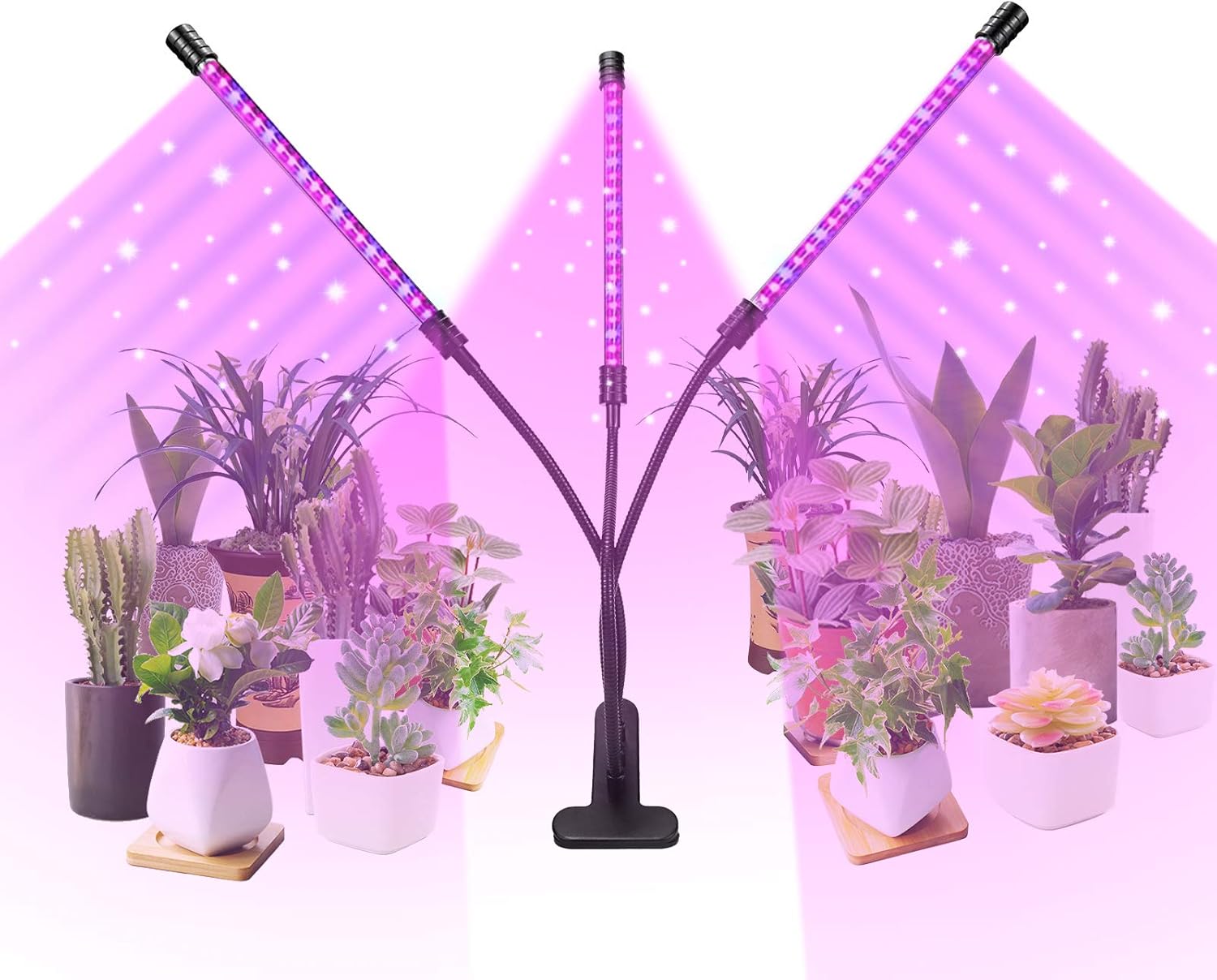 LED Grow Light,3 Head Plant Growth Light with USB, 3 Color Mode 5 ...