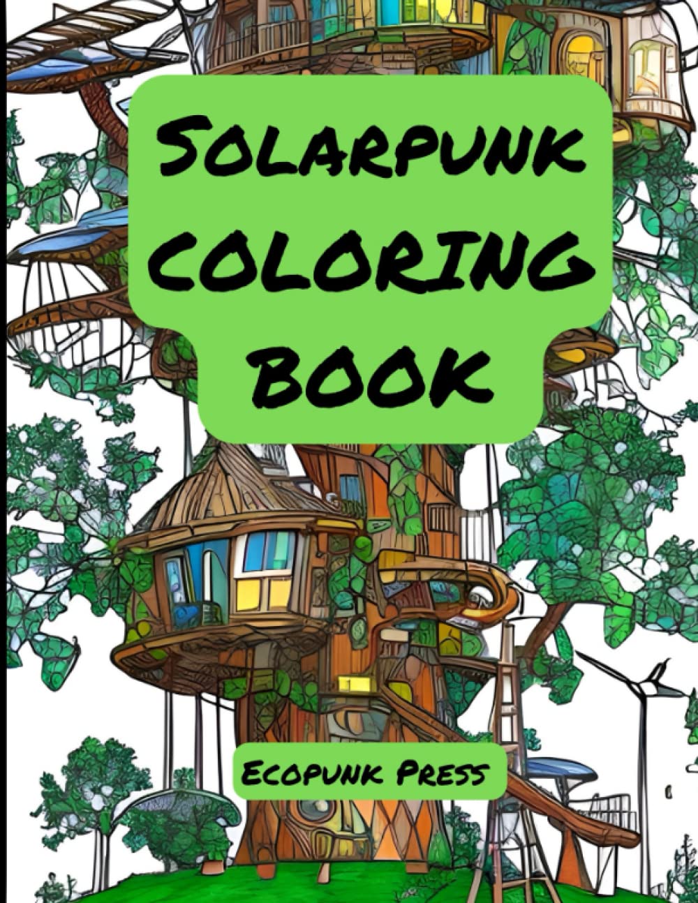 Amazon.com: Solar Punk Coloring Book: 50 Relaxing Visions Of A ...