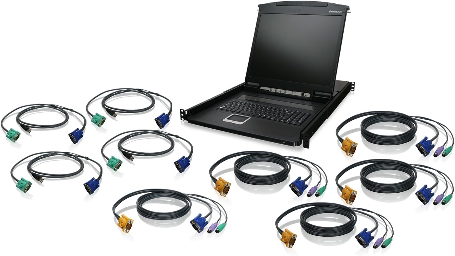 Amazon.com: IOGEAR 8-Port 19-Inch LCD KVM Drawer Kit with USB KVM ...