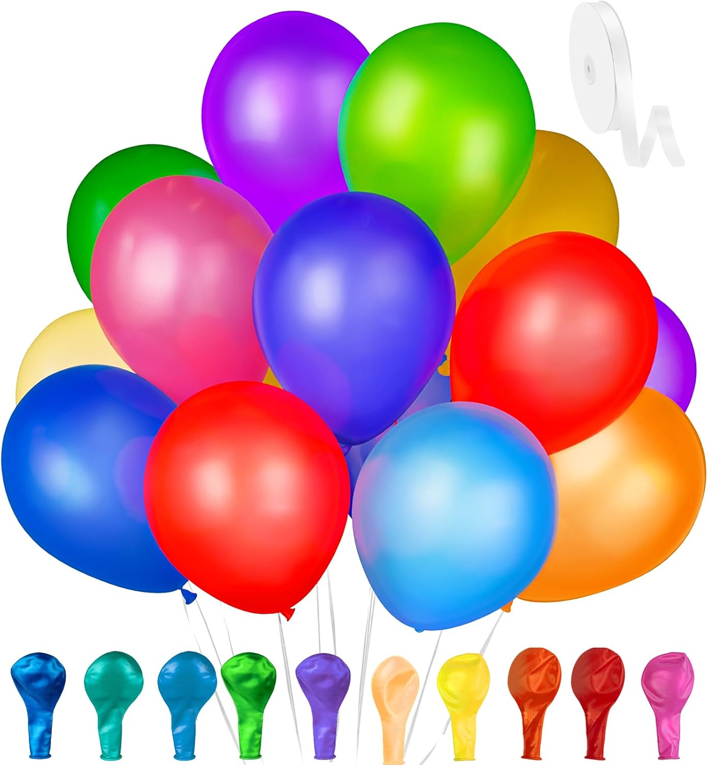 Amazon.com: GYIPFIPA 120 Pack Balloons Assorted Color 12 Inches Rainbow ...